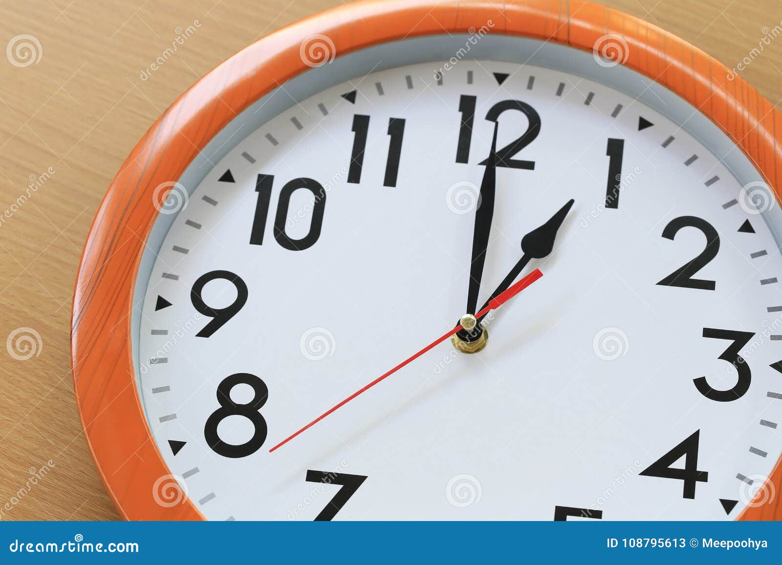 Focus Time in Clock of One O Clock for the Design in Your Busine Stock ...