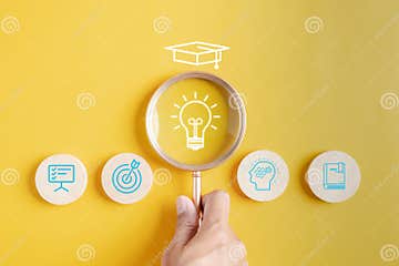Focus To Light Bulb with Learning Education and Graduation Concept ...