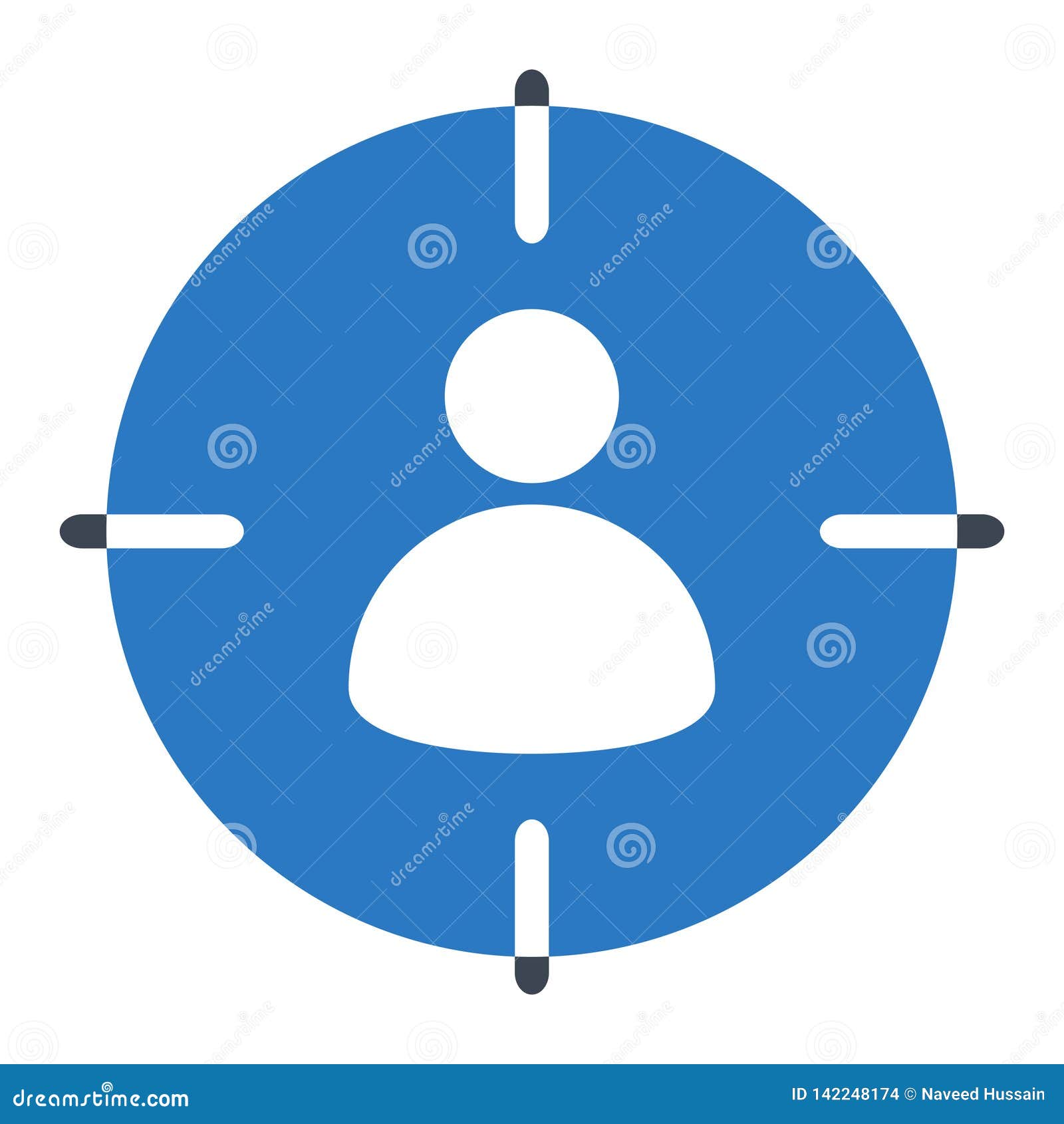 Focus User Glyph Color Flat Vector Icon Stock Illustration ...