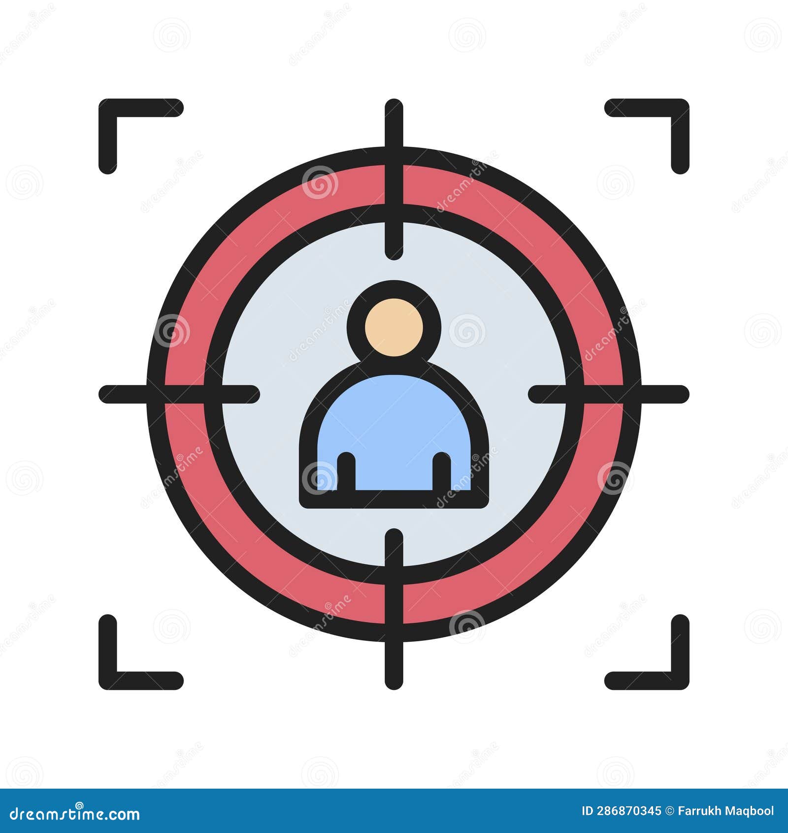Focus on User Icon Image. stock vector. Illustration of target - 286870345