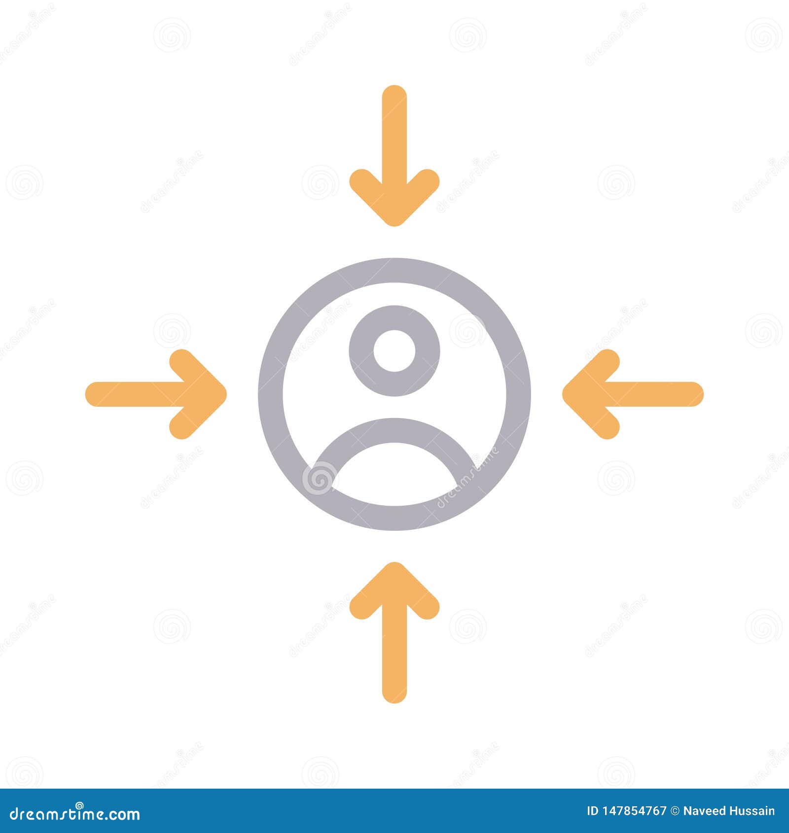 Focus User Thin Color Line Vector Icon Stock Vector - Illustration of ...