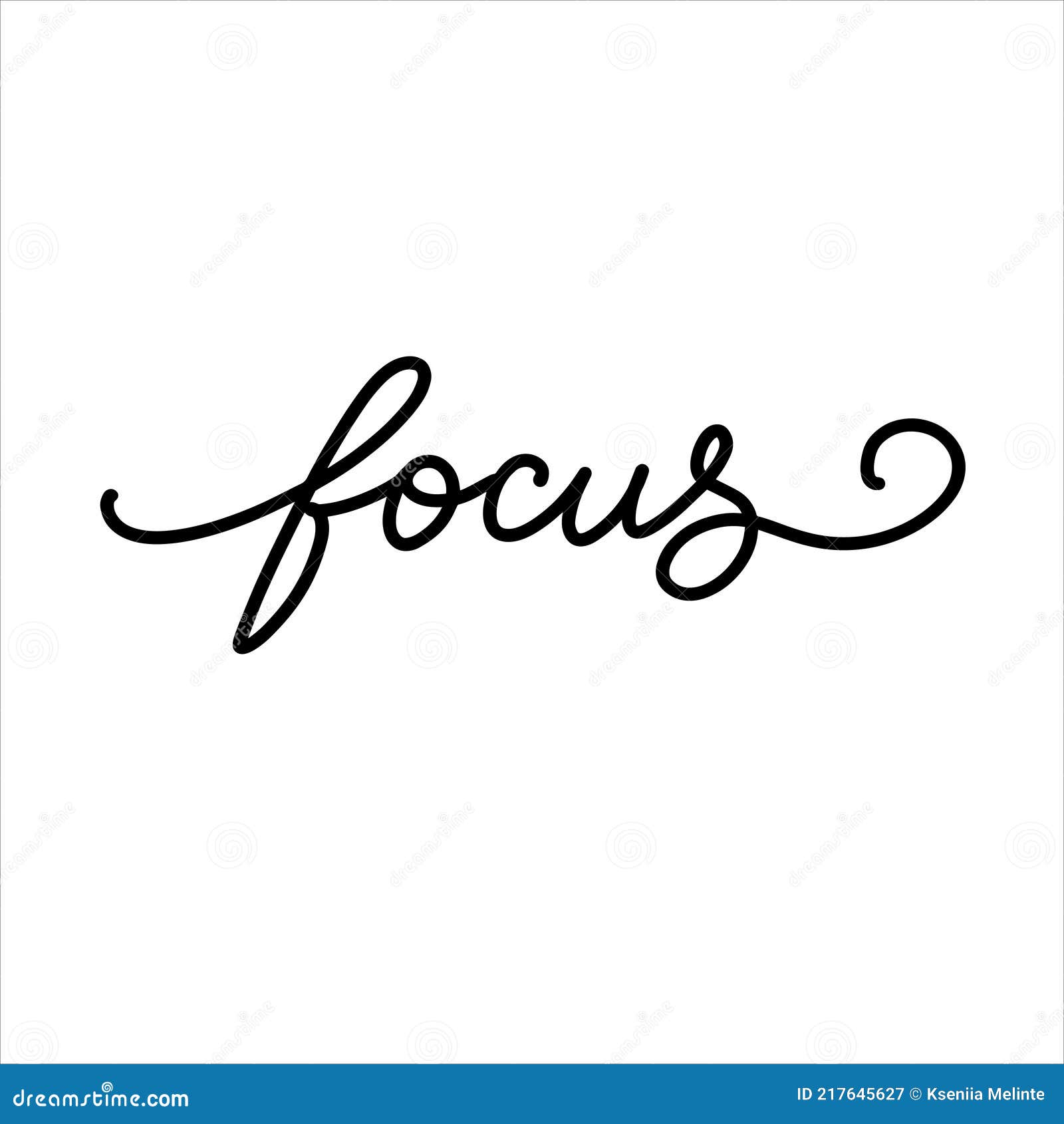 Focus Vector Calligraphy Typography Illustartion for Print Poster Label ...