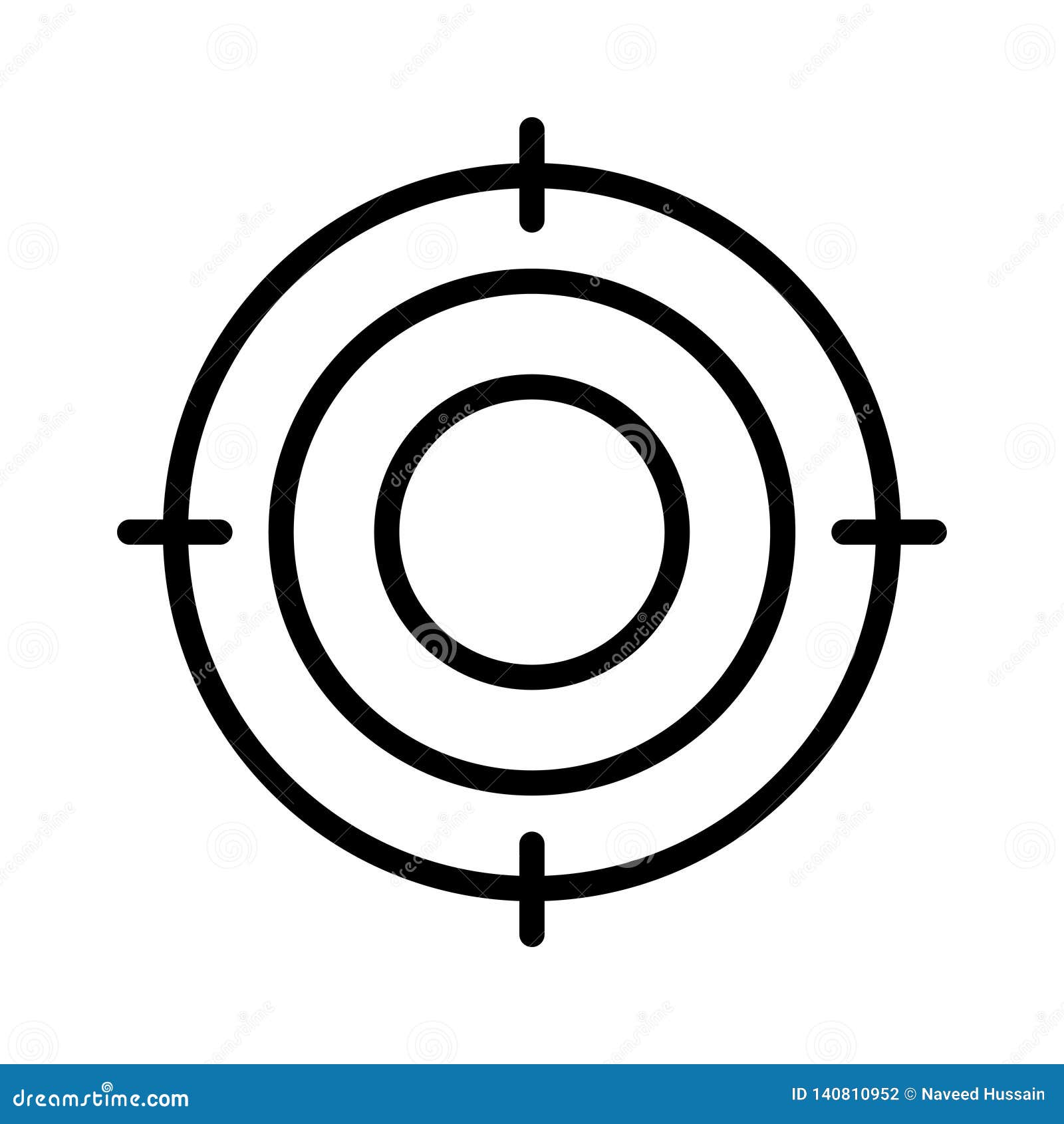 Focus Thin Line Vector Icon Stock Vector - Illustration of center ...