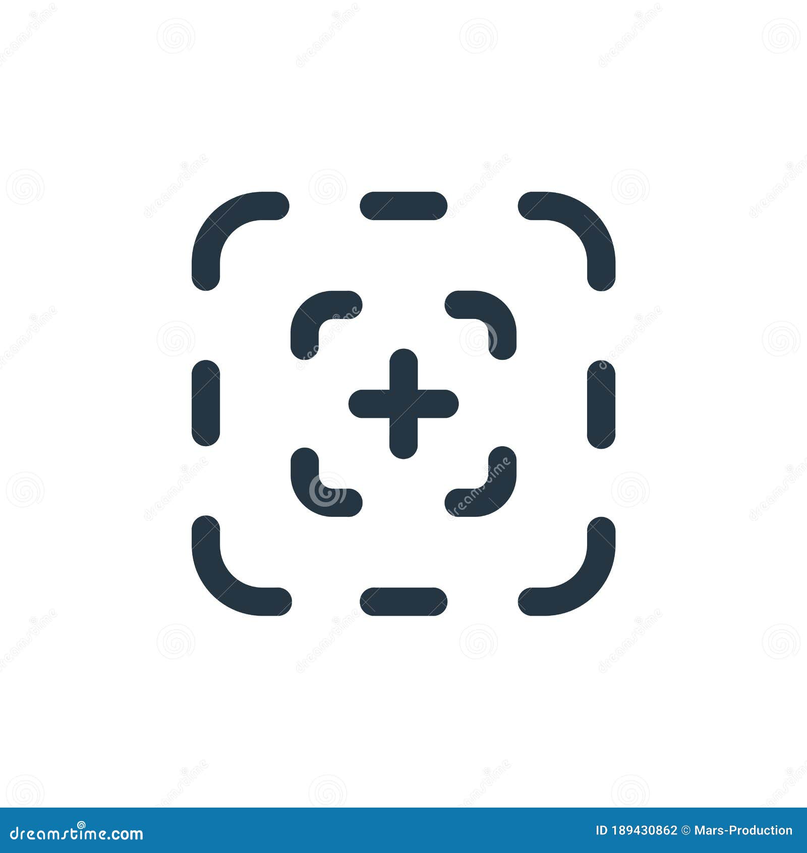 Focus Vector Icon Isolated on White Background. Outline, Thin Line ...