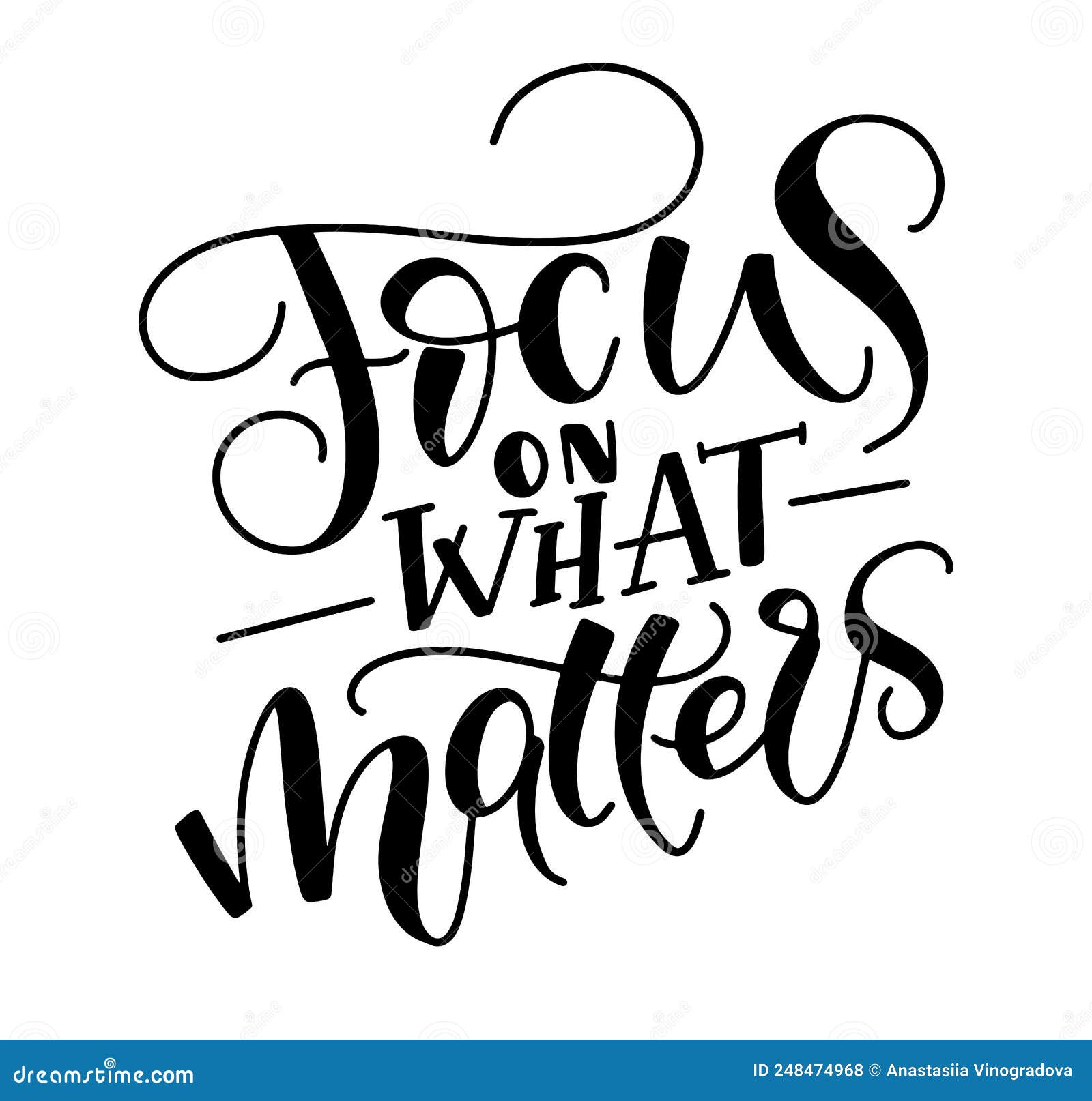 Focus On What Matters Inspiring Quote Vector Illustration ...