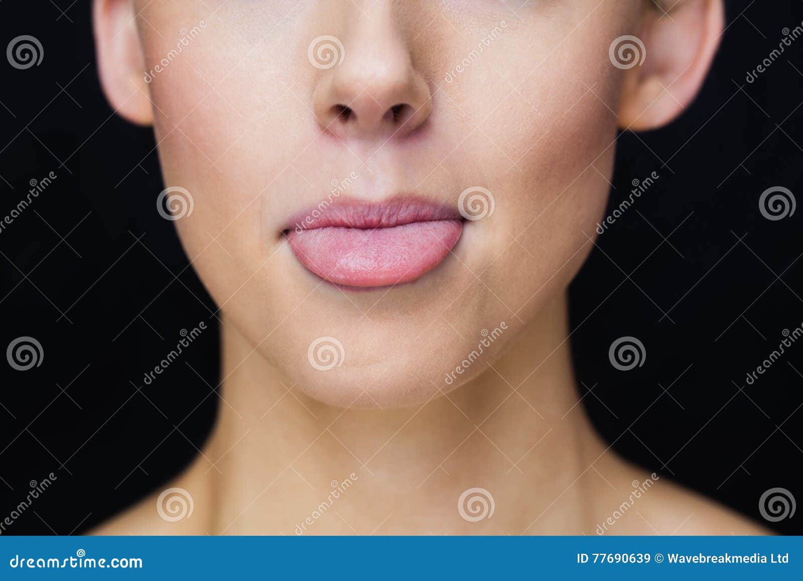 Focus on womans smile stock image. Image of adult, gorgeous - 77690639