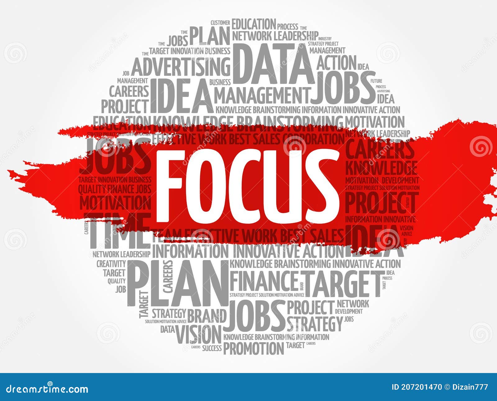 FOCUS word cloud stock illustration. Illustration of powerful - 207201470