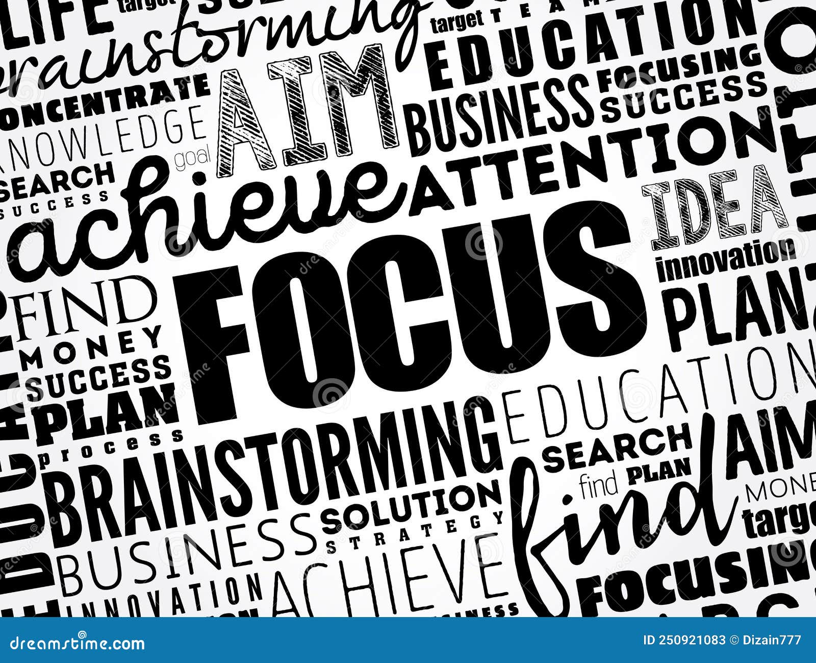 FOCUS Word Cloud Collage, Business Concept Background Stock ...