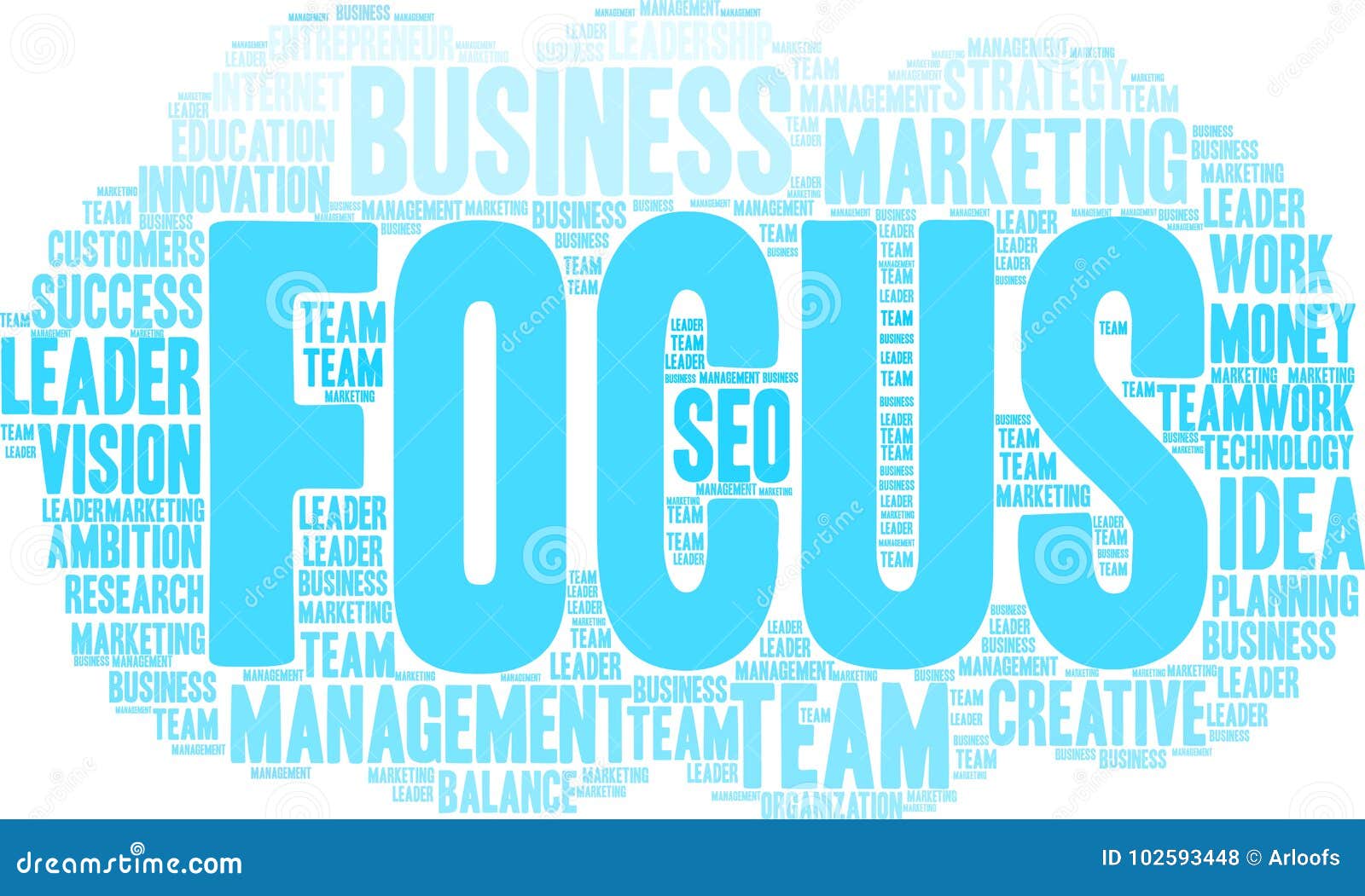 Focus Word Cloud stock illustration. Illustration of focus - 102593448