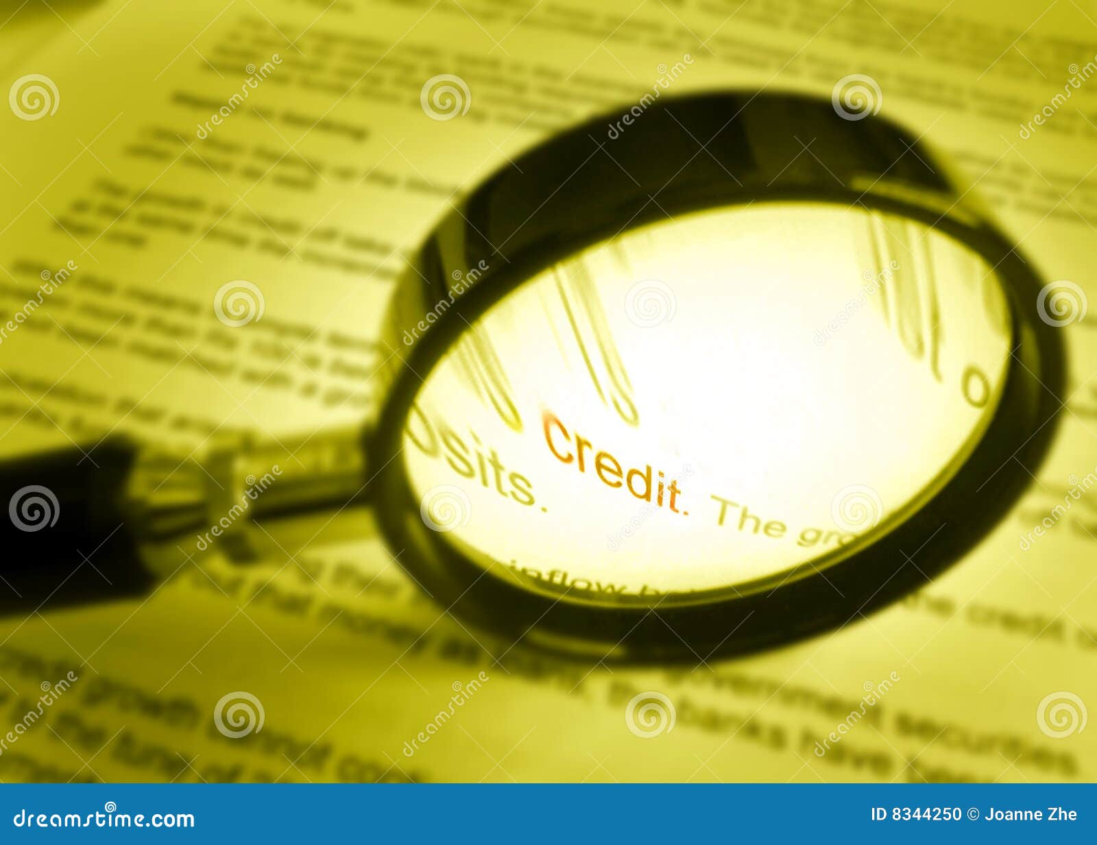 Focus on Word Credit on Financial Document Stock Photo - Image of ...