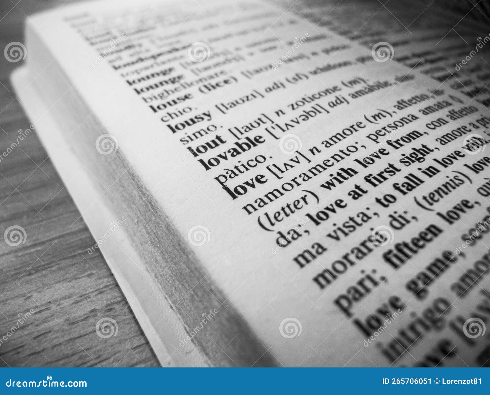 Focus on the Word Love Inside a Dictionary Stock Image - Image of ...