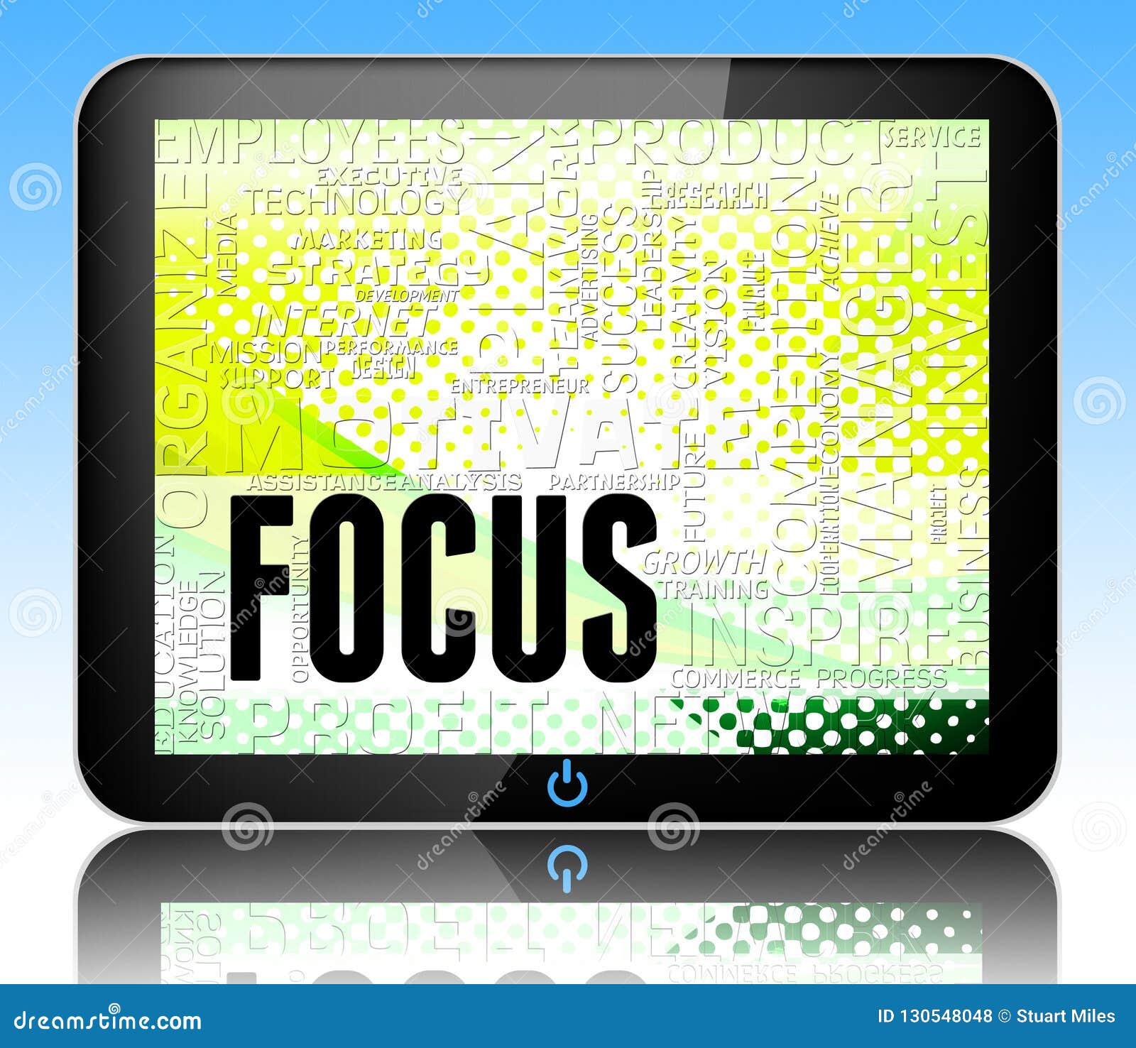 Focus Words Indicates Focused Concentrate 3d Illustration Stock ...