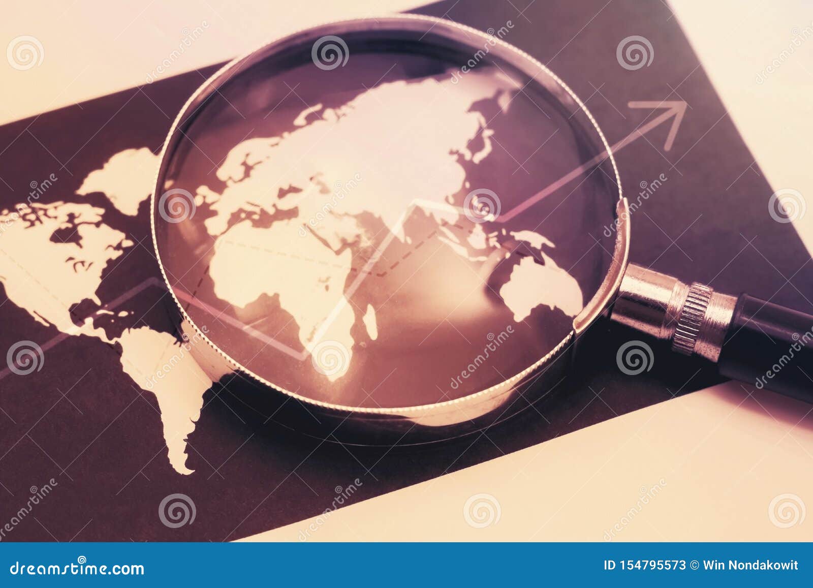 Focus on world economy stock image. Image of world, magnification ...
