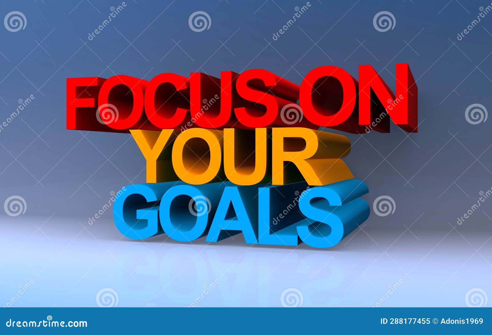 Focus on Your Goals on Blue Stock Illustration - Illustration of ...