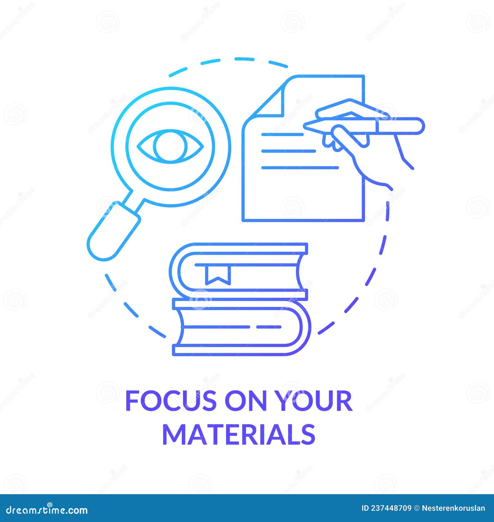 Focus on Your Materials Blue Gradient Concept Icon Stock Vector ...