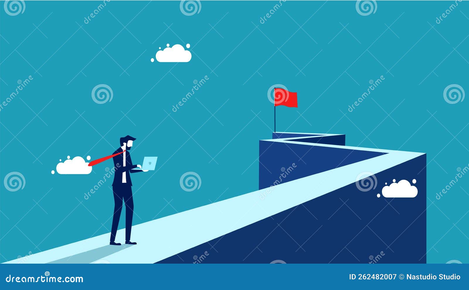 Focus on Your Path. Businessman Working on His Own Career Path for ...