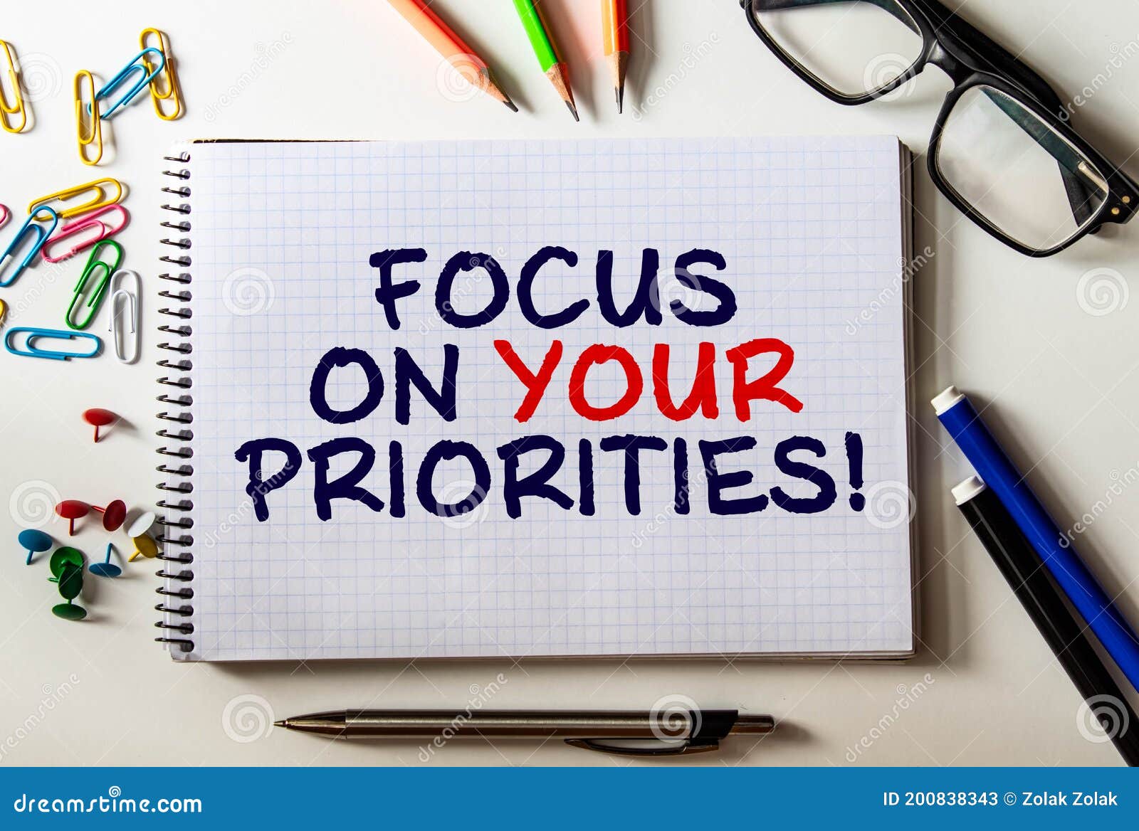 Focus on your priorities stock image. Image of value - 200838343