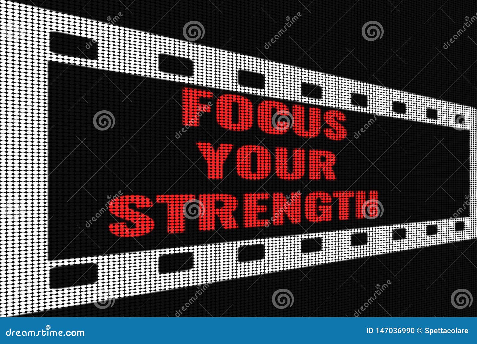Focus Your Strength Red Text on Dark Screen Stock Illustration ...