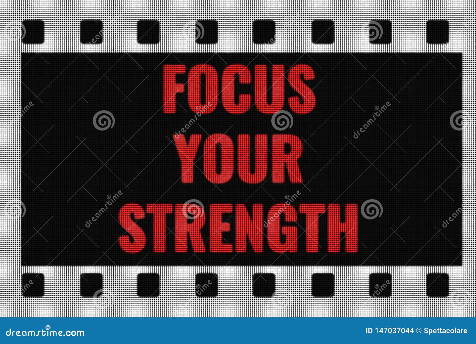 Focus Your Strength Text on Dark Screen Stock Illustration ...