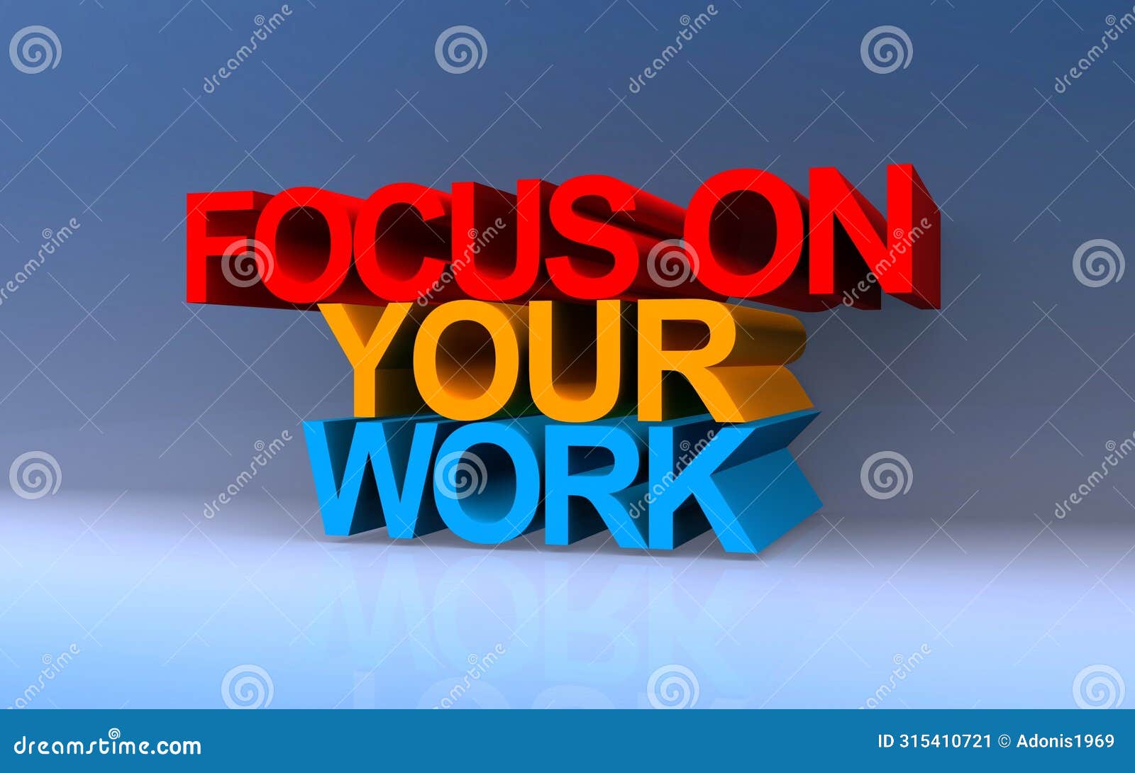Focus on your work on blue stock illustration. Illustration of ...