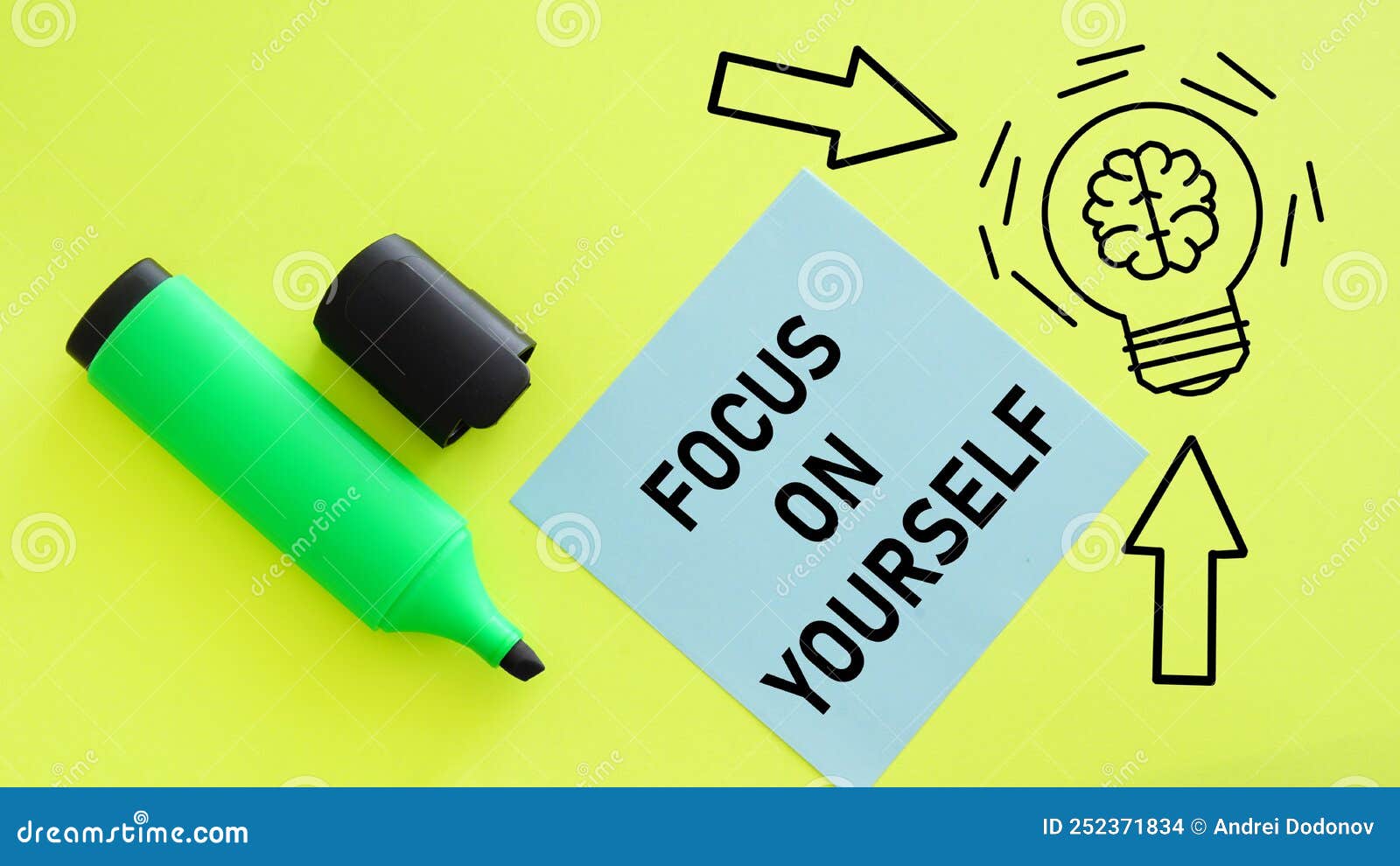 Focus on Yourself is Shown Using the Text Stock Photo - Image of focus ...