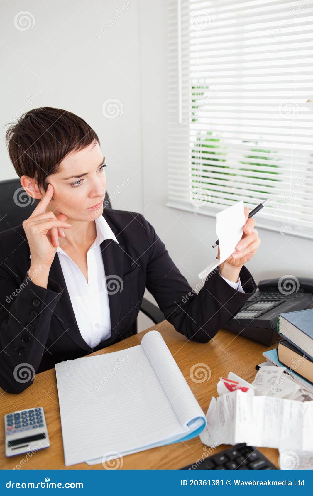 Focused Accountant Checking Receipts Stock Image - Image of beautiful ...