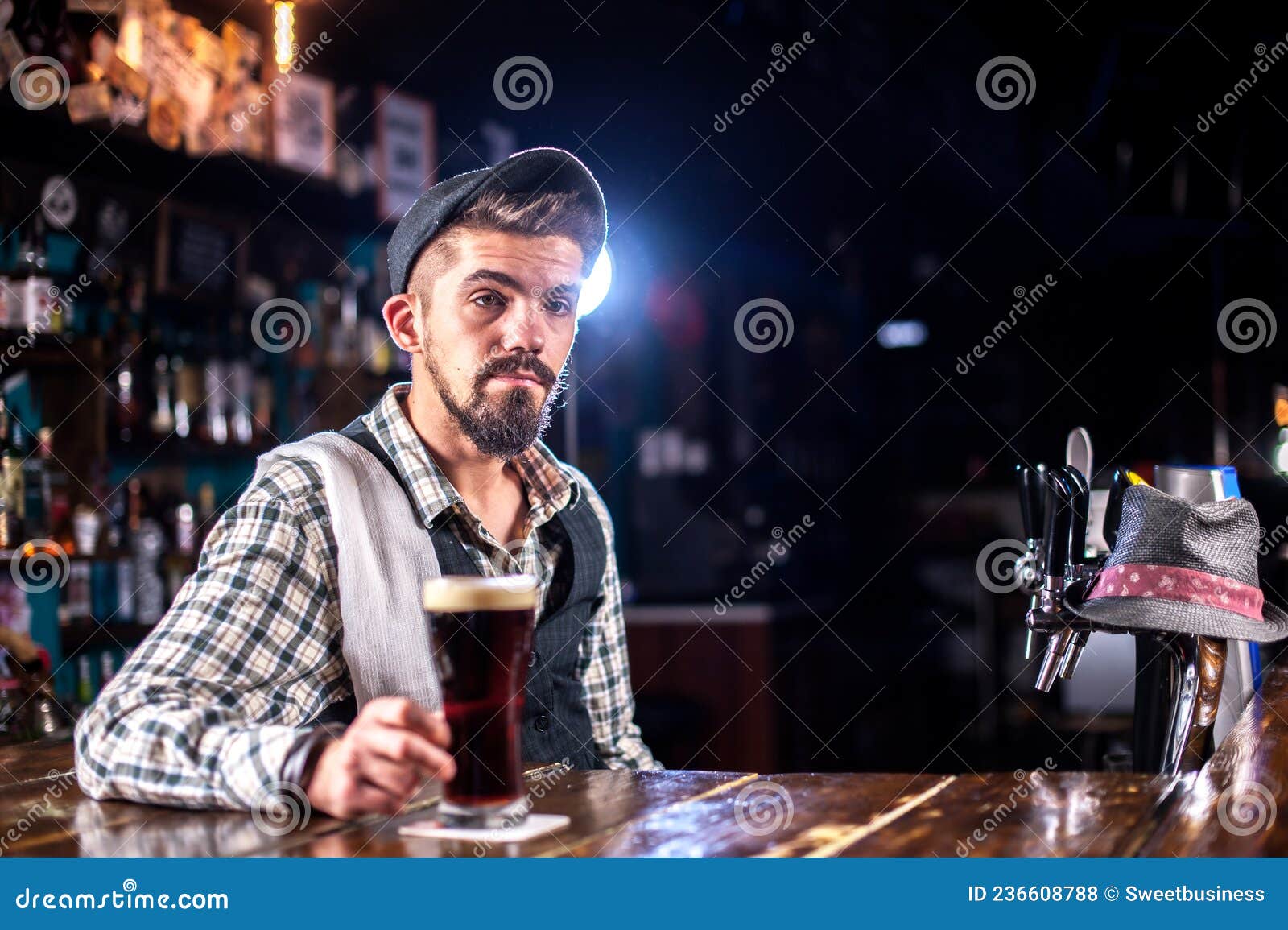 Professional Bartender is Pouring a Drink in the Bar Stock Photo ...