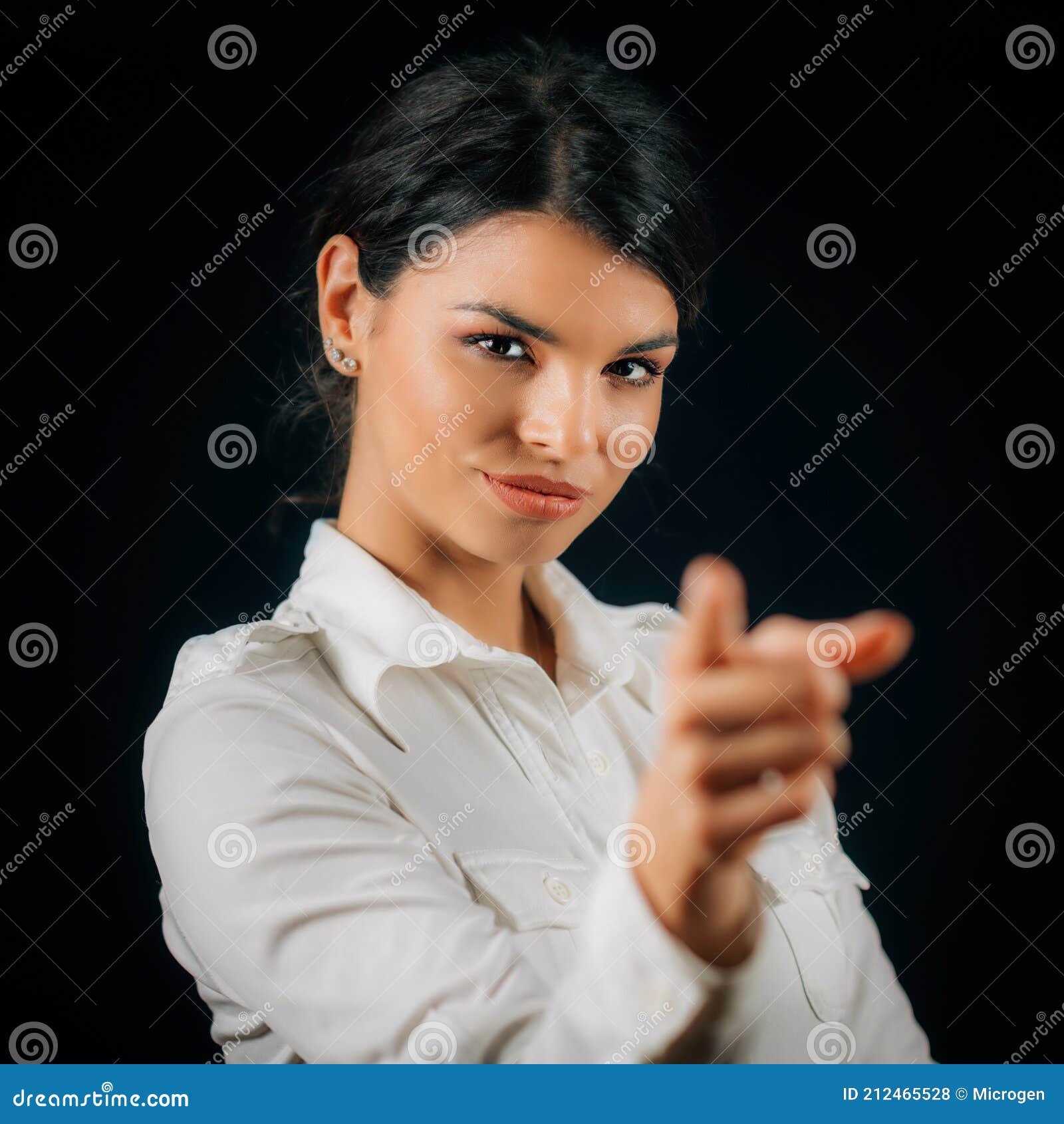 Focused Beautiful Young Woman Smiling, Expressing Determination Stock ...