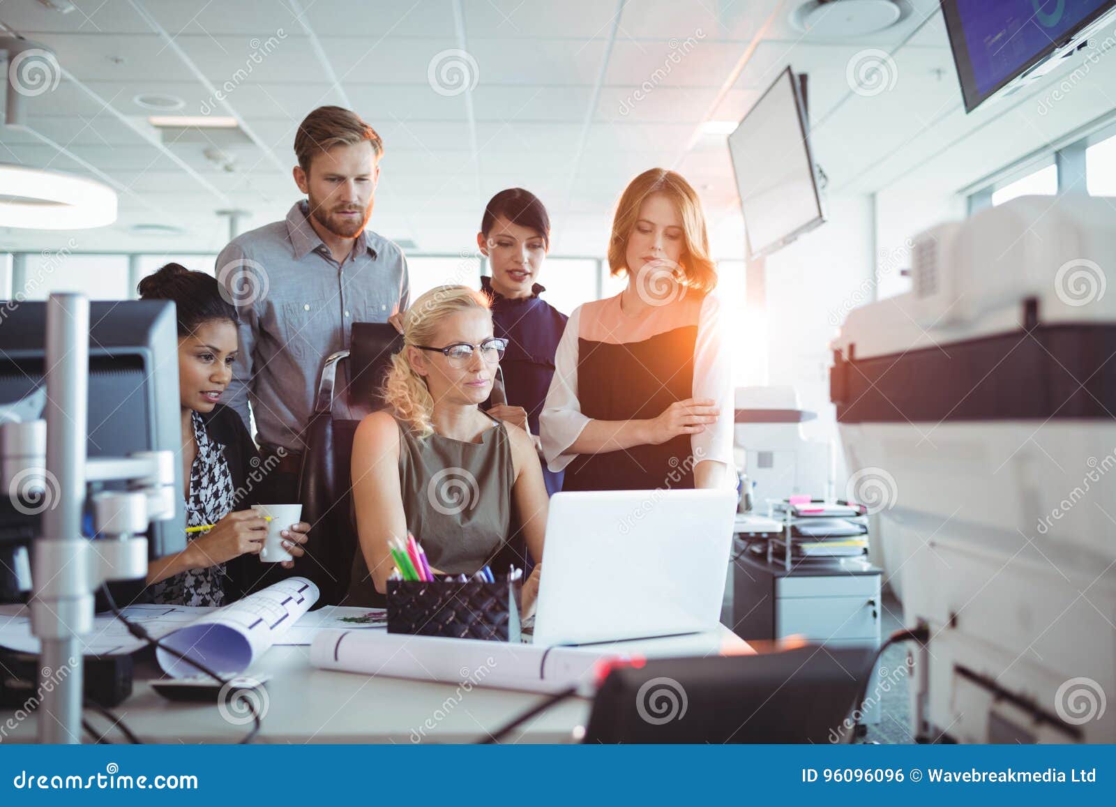 Focused Business Team Working Together Stock Photo - Image of dressed ...