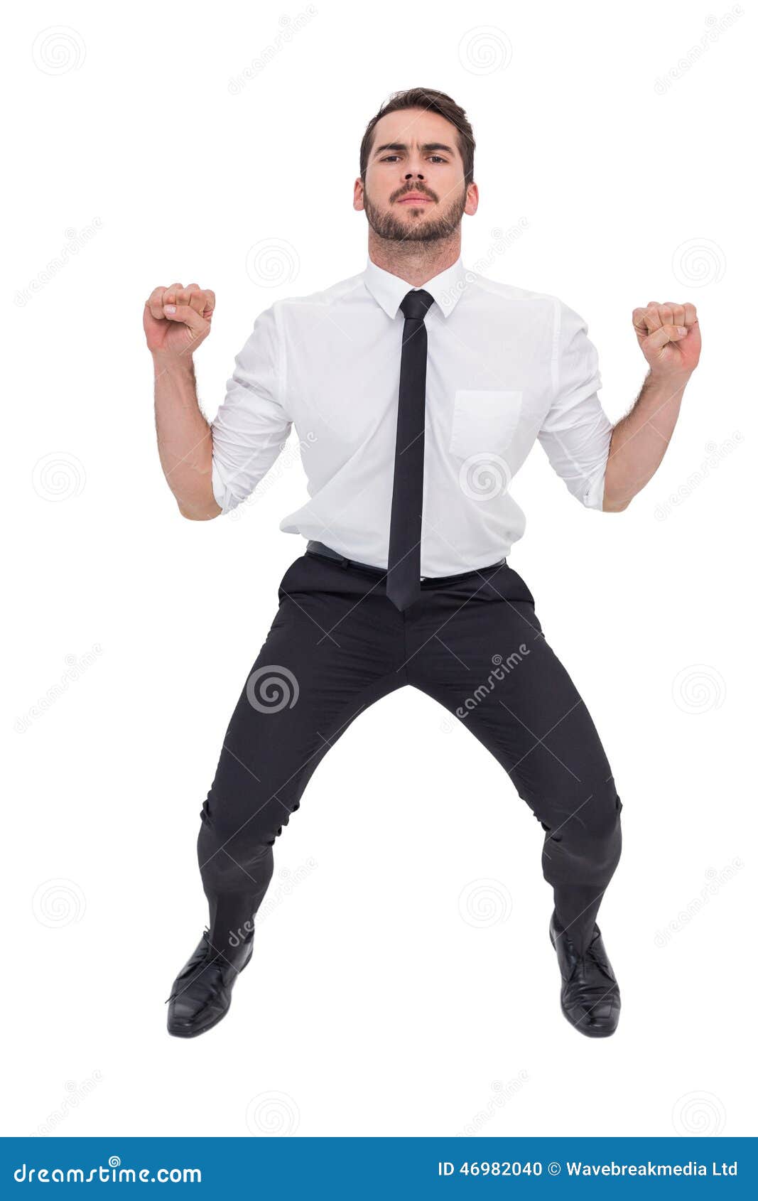 Focused Businessman Lifting Up Something Heavy Stock Photo - Image of ...