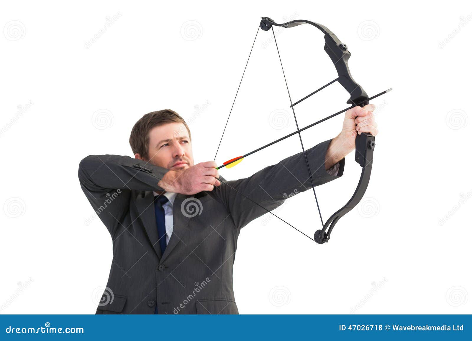 Businessman Shooting A Bow And Arrow Royalty-Free Stock Photography ...