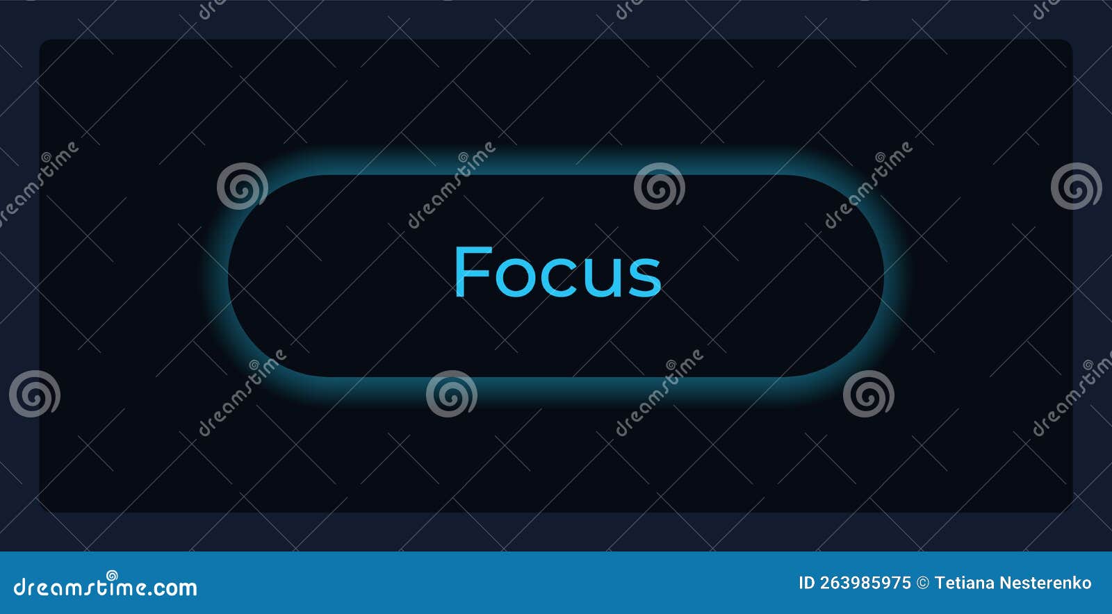 Focused Button State Ui Element Template Stock Vector Illustration Of