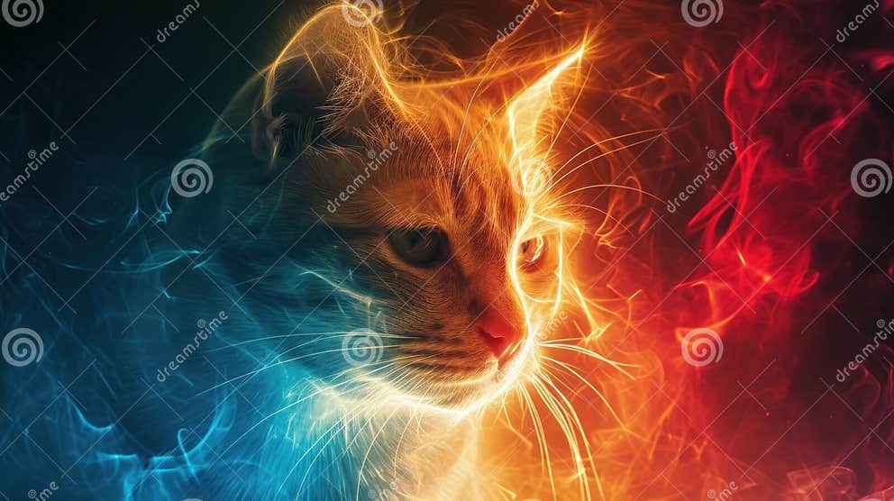 Focused Cat Observing Distant Object Stock Photo - Image of animal ...