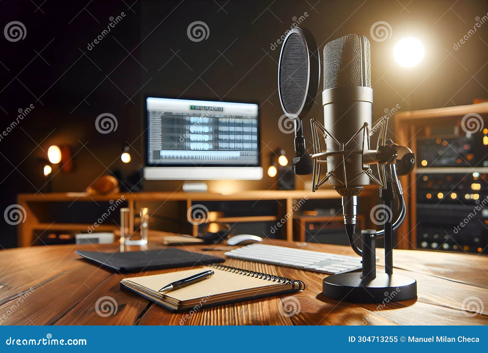 Focused Collaboration in a Modern Music Recording Studio Stock Image ...