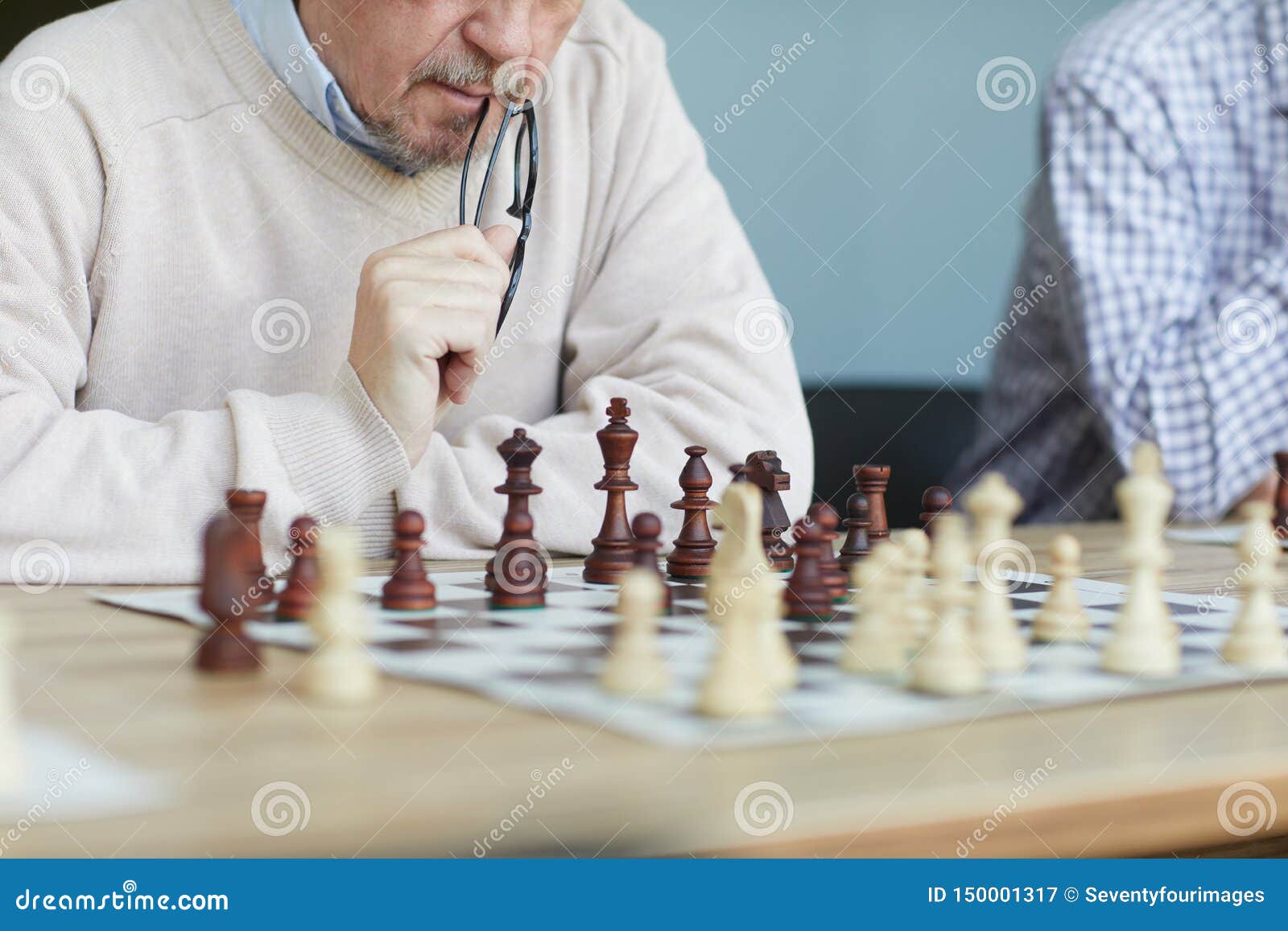 Focused Experienced Chess Player Stock Image - Image of game, table ...
