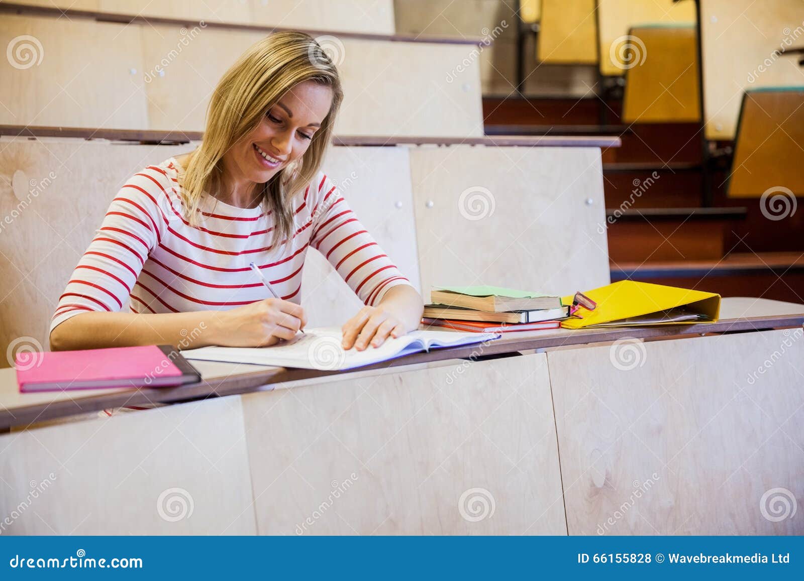 Focused Female Student Writing Notes Stock Photo - Image of college ...