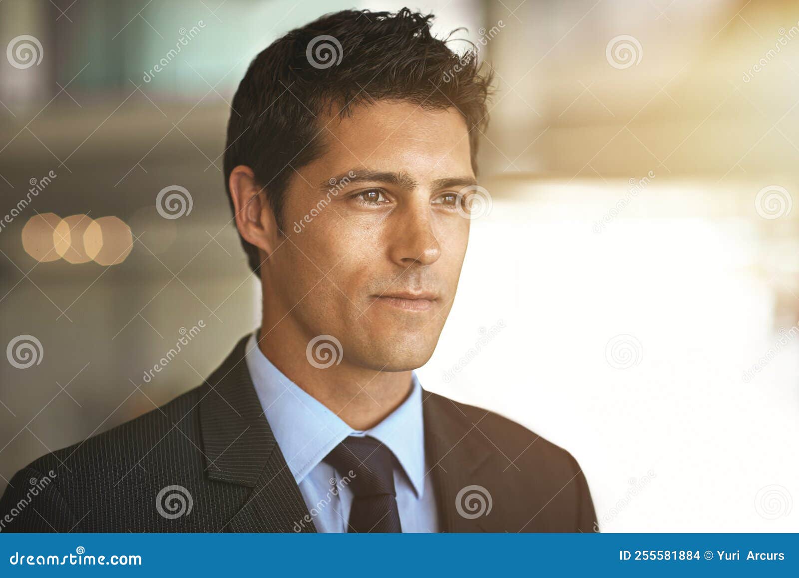 Focused on the Future. a Businessman Standing in His Office. Stock ...