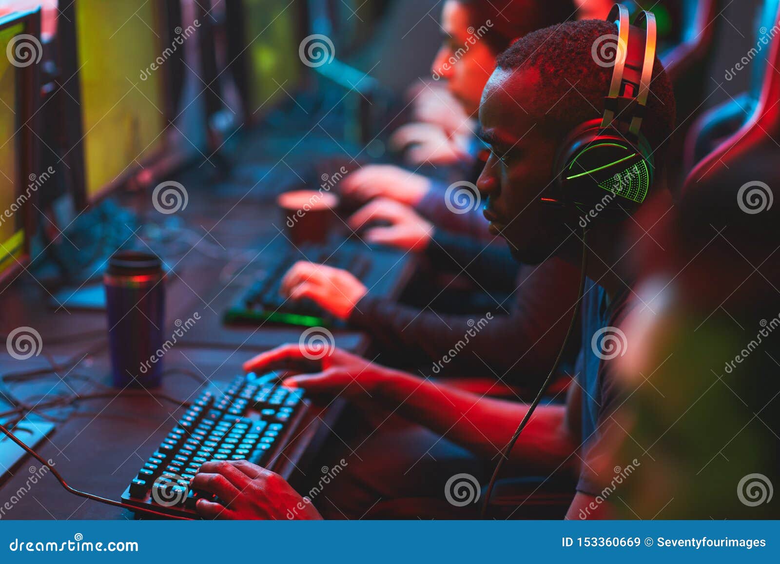Focused Gamers Playing Video Game Stock Image - Image of boys ...