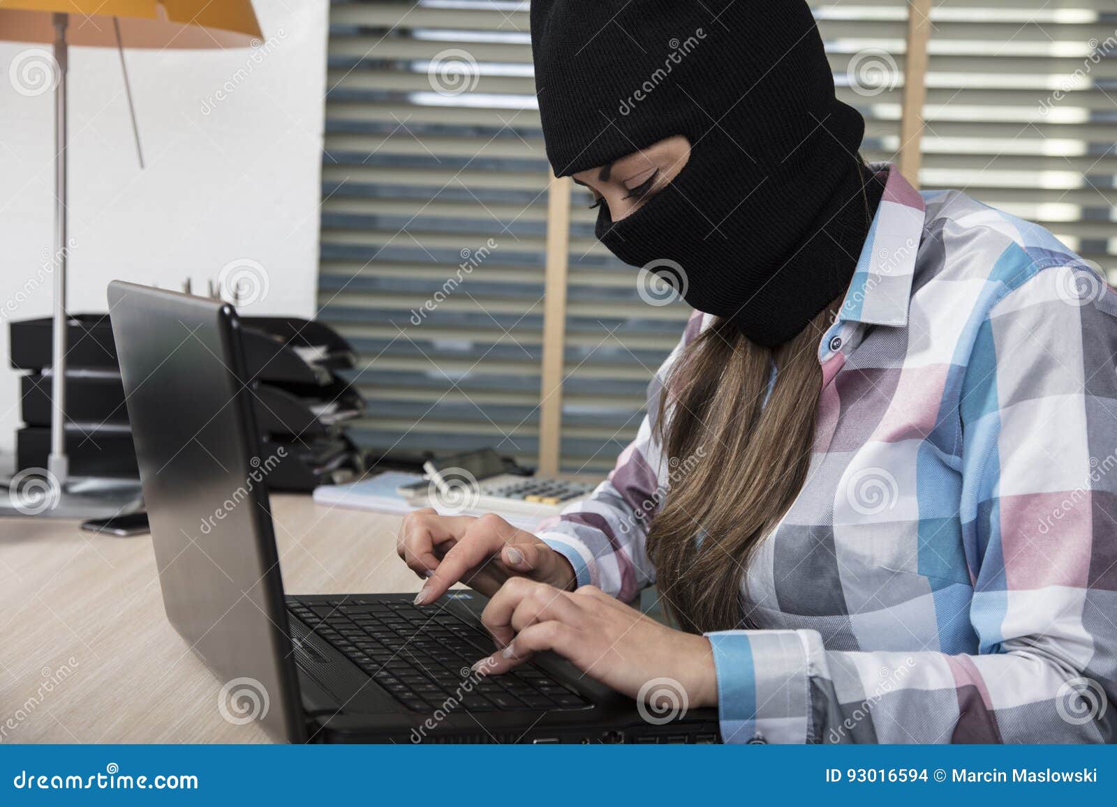Focused Hacker Working on a Computer, Stealing Data Stock Photo - Image ...