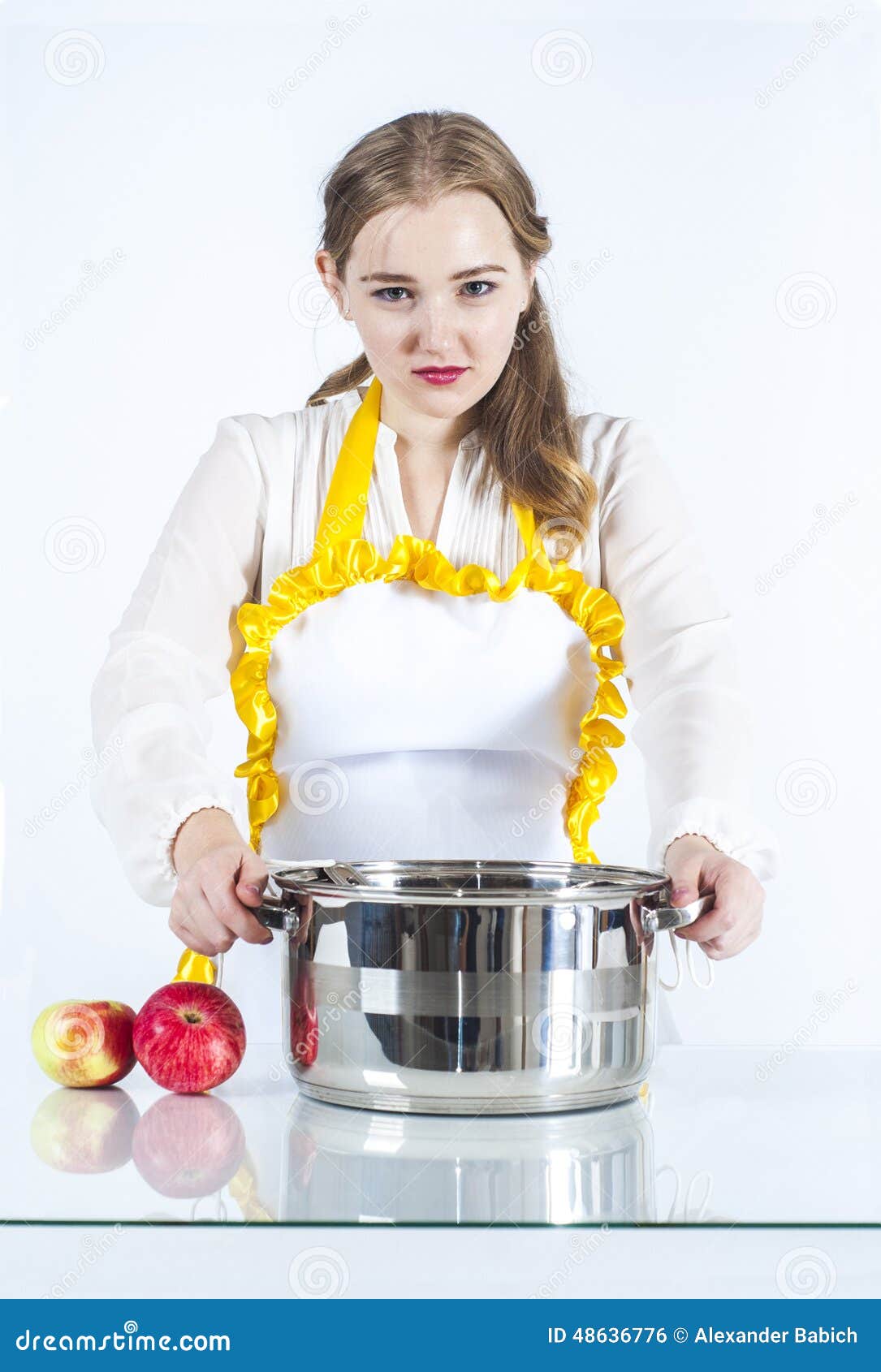 Focused Homemaker in Kitchen Stock Photo - Image of housewife, meal ...