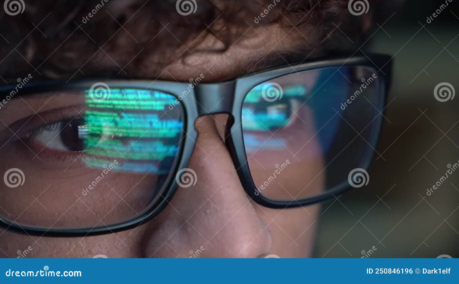 Focused Indian Developer Coder Wears Glasses Working On Computer Stock