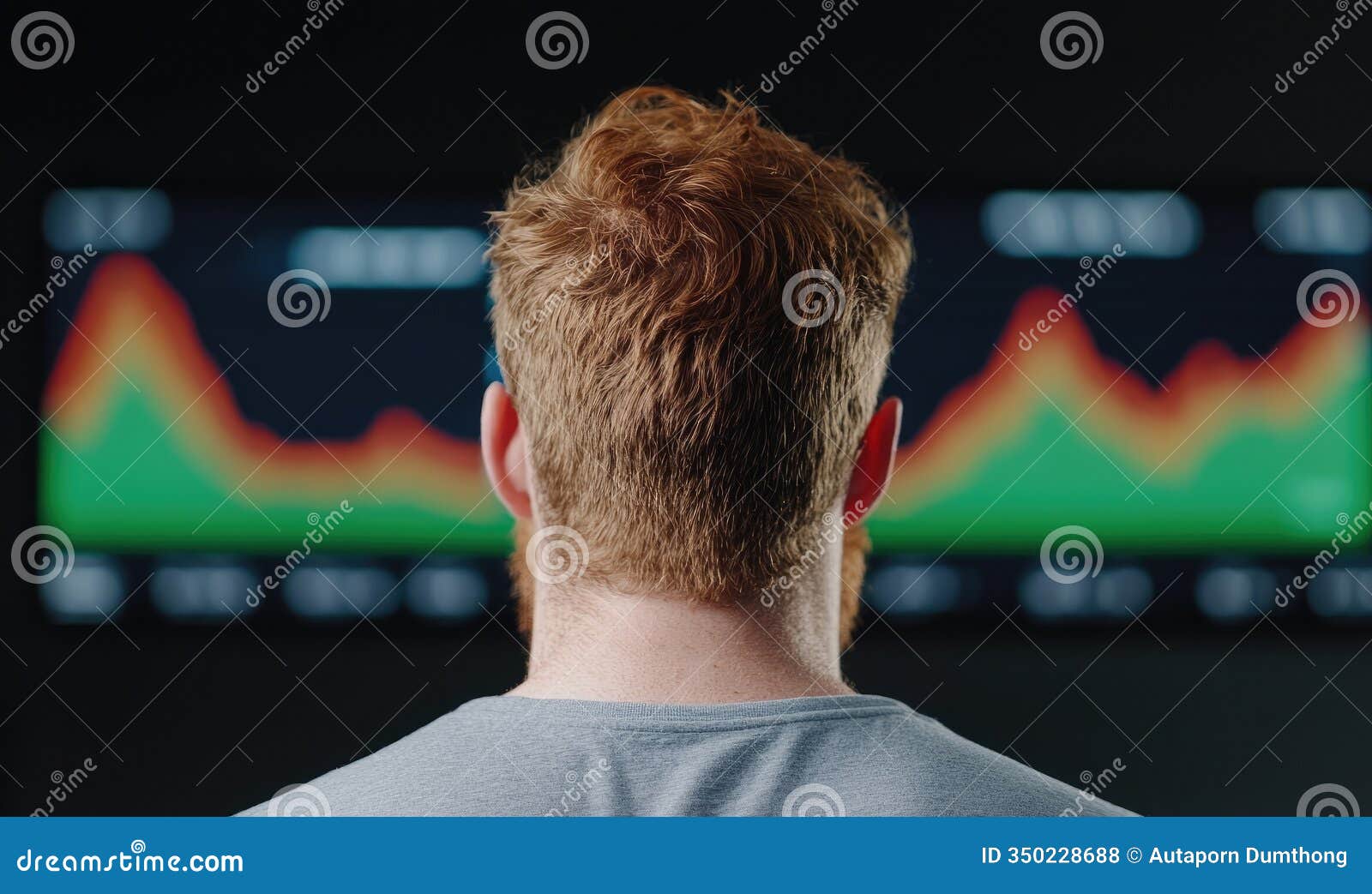 A Focused Individual Analyzing Data Trends on a Screen, Representing ...