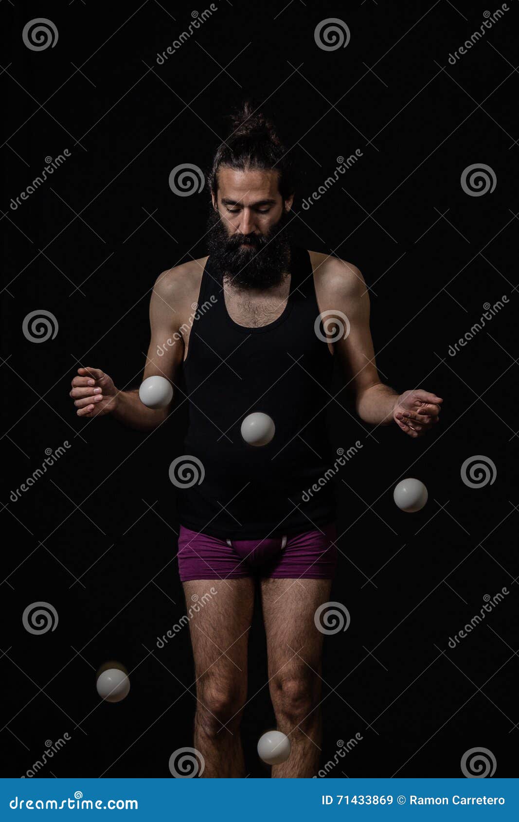 Focused Juggler at the Circus Stock Image - Image of circus, beard ...