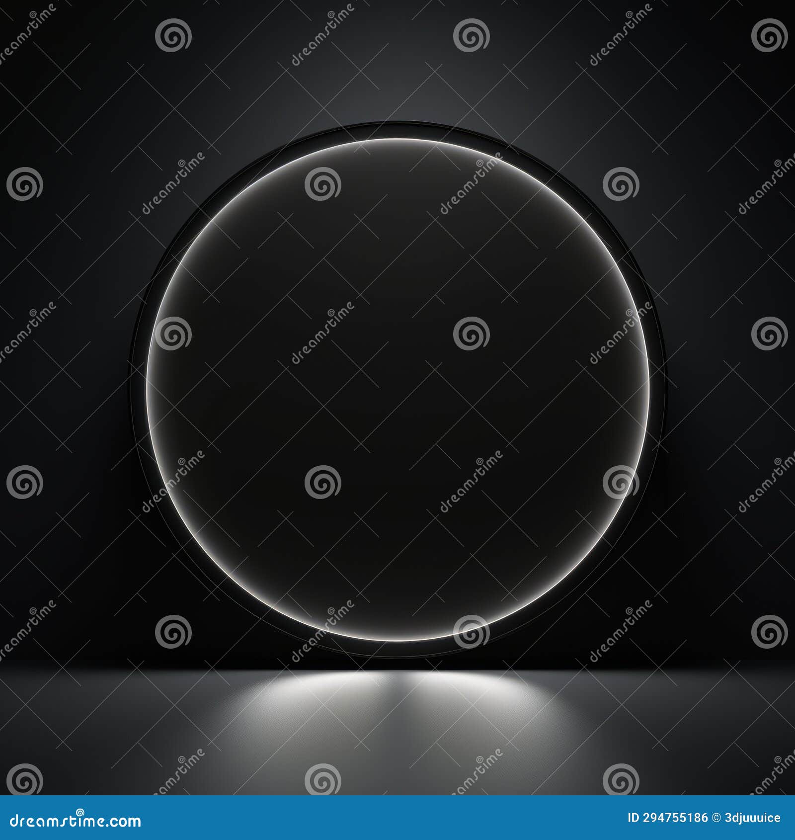 Focused Lighting Minimalistic Round Picture Frame. Stock Illustration ...