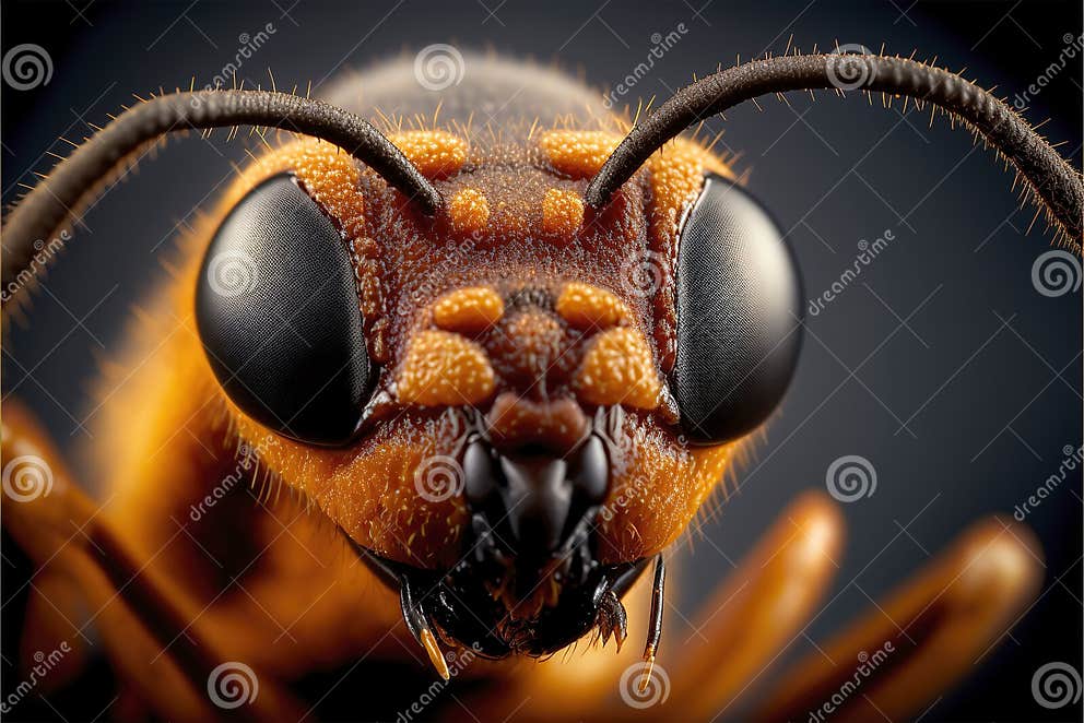 Focused Macro Image of a Ant S Eyes. Generative AI Stock Illustration ...