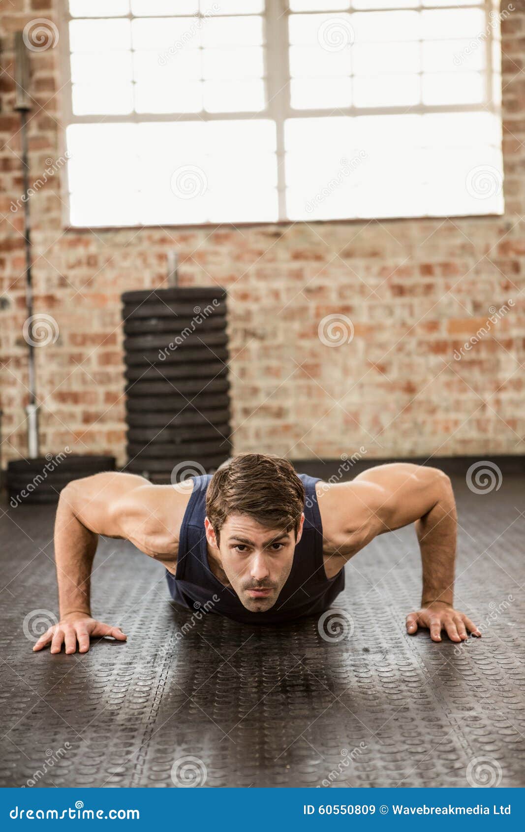 Focused Man Doing Wide Arm Push Ups Stock Image - Image of crossfit ...