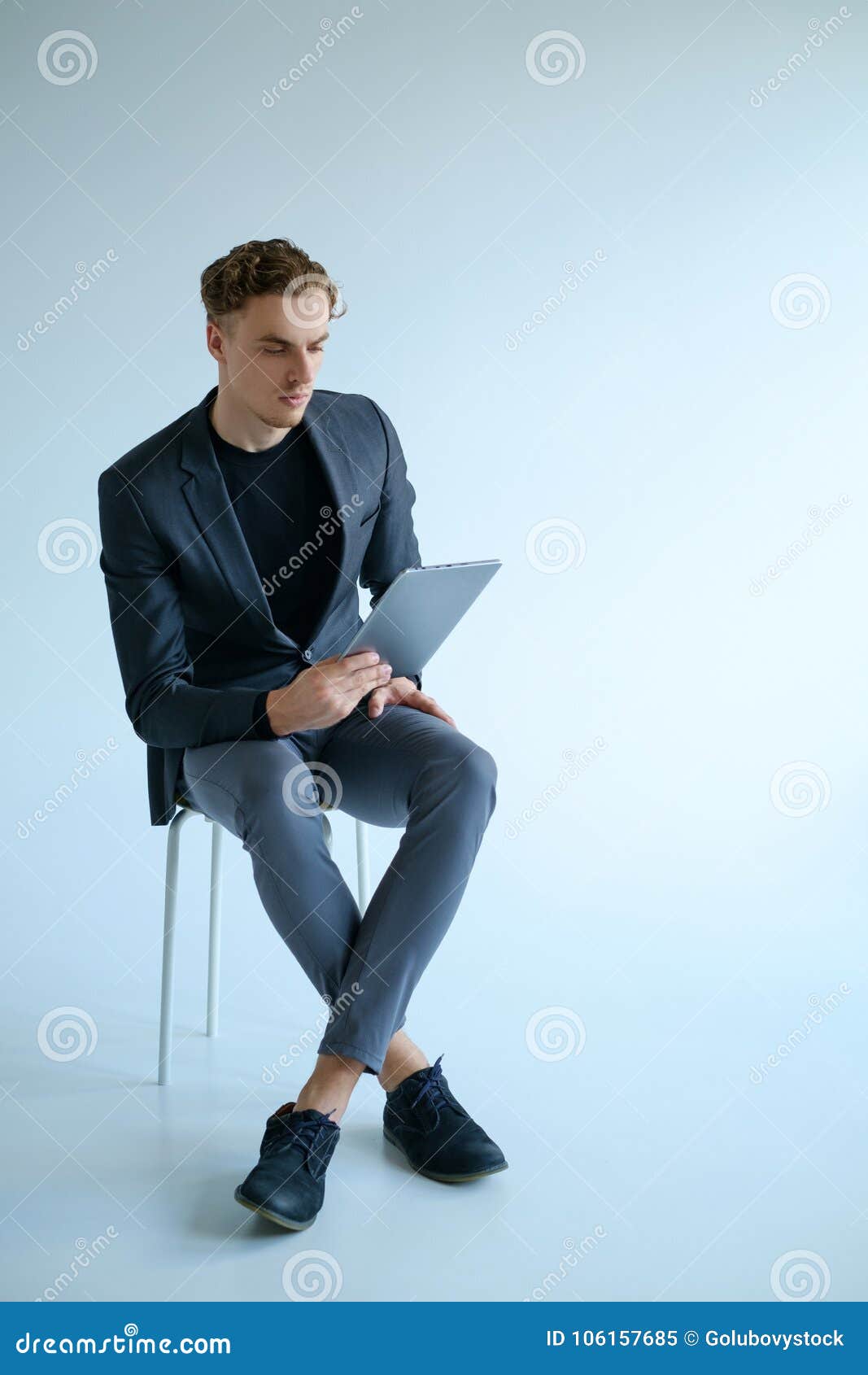 Focused Man Job Application Interview Concept Stock Image - Image of ...