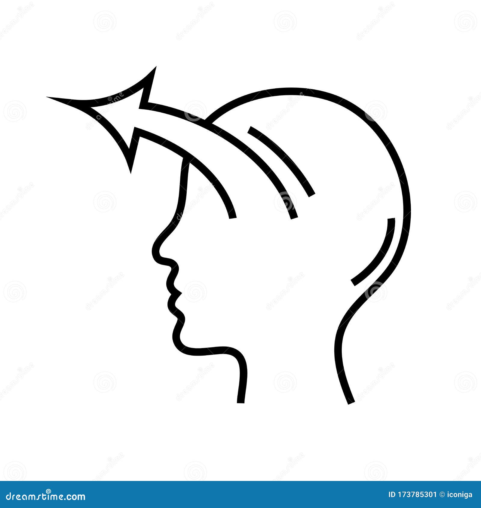 Focused Mind Line Icon, Concept Sign, Outline Vector Illustration ...