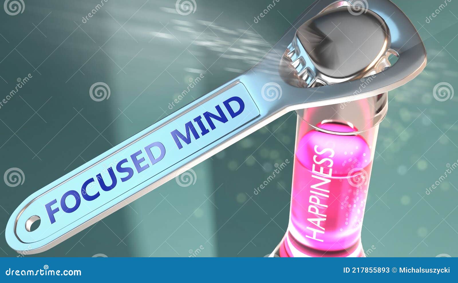 Focused Mind Open the Way for Happiness - Shown As a Happy Bottle ...