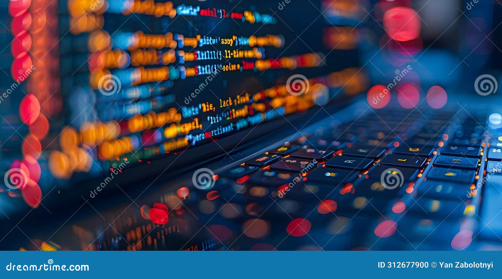 "Focused Programmer Utilizing JavaScript and Digital Technology on Laptop". Concept Programming ...